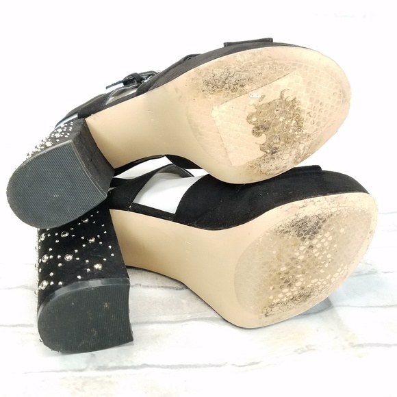 Leith | Shoes | Leith Chunky Block Heels Studded Slingback 75 | Poshmark